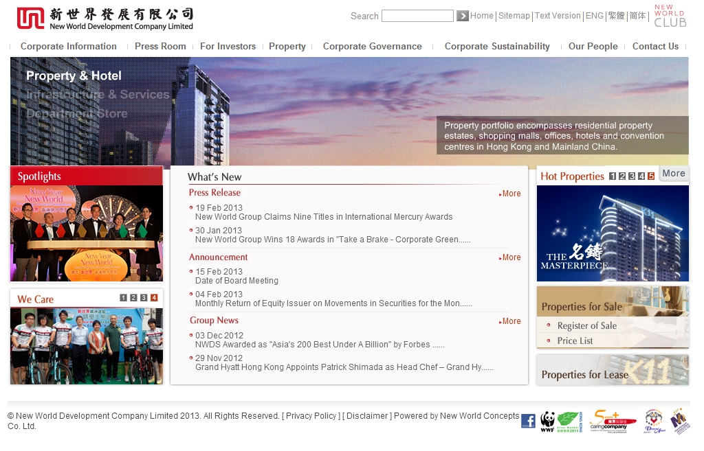 Home | New World Development Company Limited Official Website